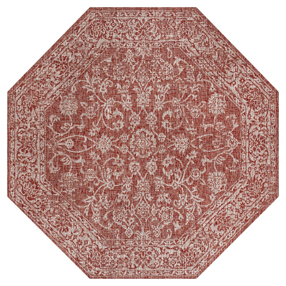 Tela Bohemian Textured Weave Floral Indoor/outdoor Octagon Rug – JONATHAN Y