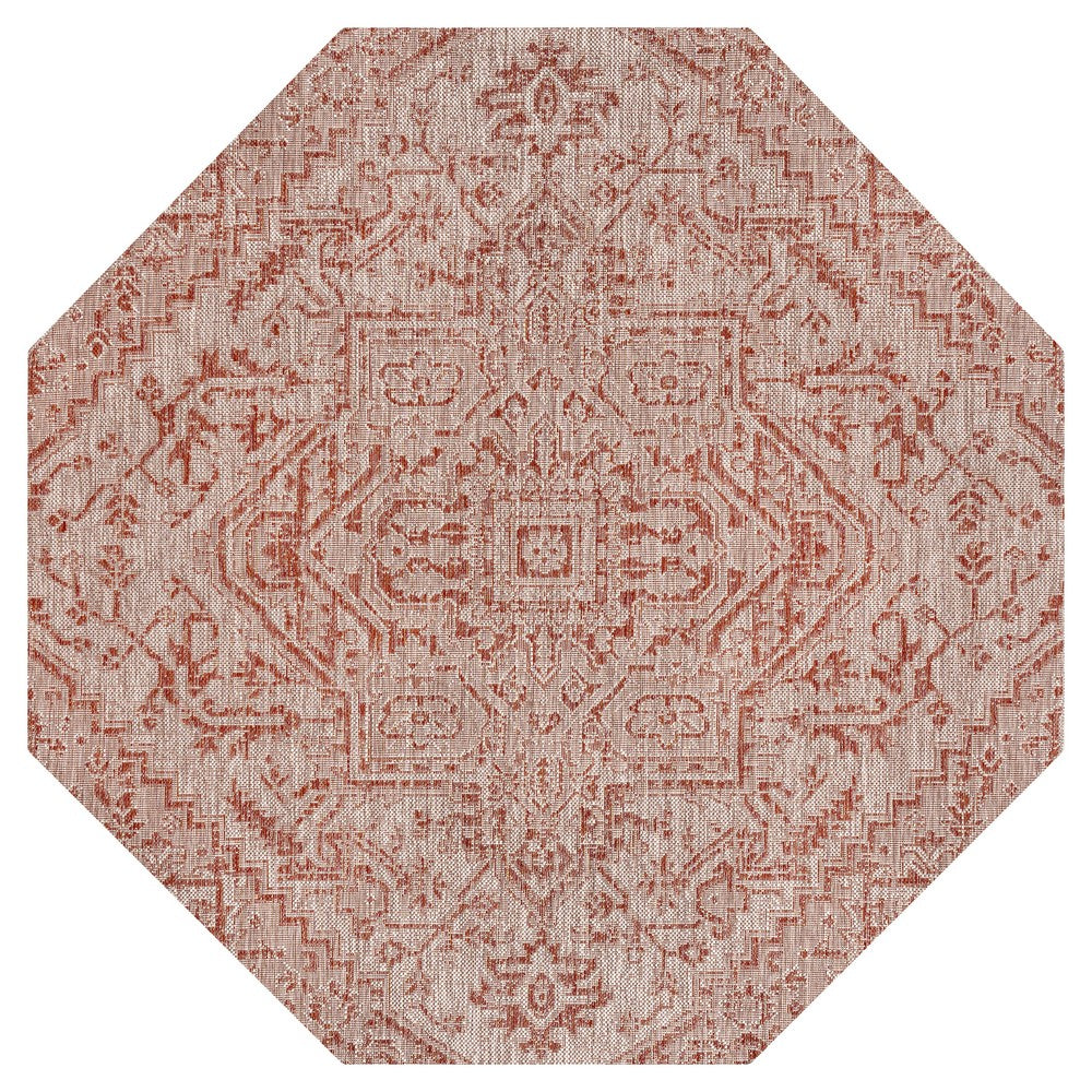 Estrella Bohemian Medallion Textured Weave Indoor/outdoor Octagon Rug ...